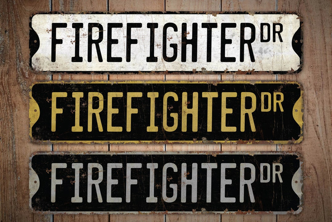 Firefighter - Firefighter Sign - Firefighter Decor - Vintage Style Sign ...