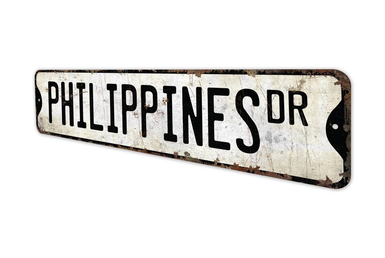 Philippines - Philippines Sign - Philippines Decor - Vintage Style Sign ...