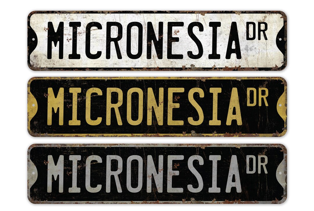 Micronesia - Micronesia Sign - Micronesia Decor - Vintage Style Sign ...