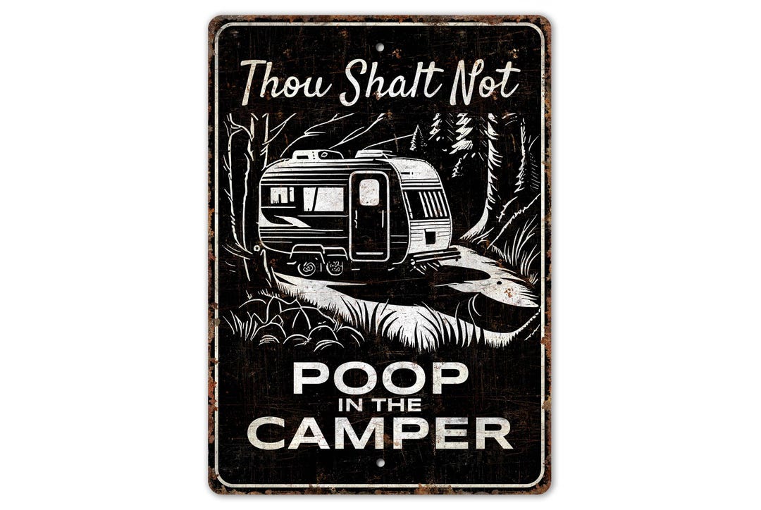 Thou Shall Not Poop in the Camper Sign - Camping Decor - Camp Sign ...