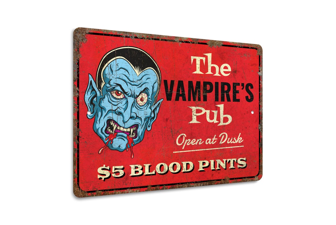 The Vampire's Pub - Vampire's Pub Sign - Halloween Sign - Halloween ...