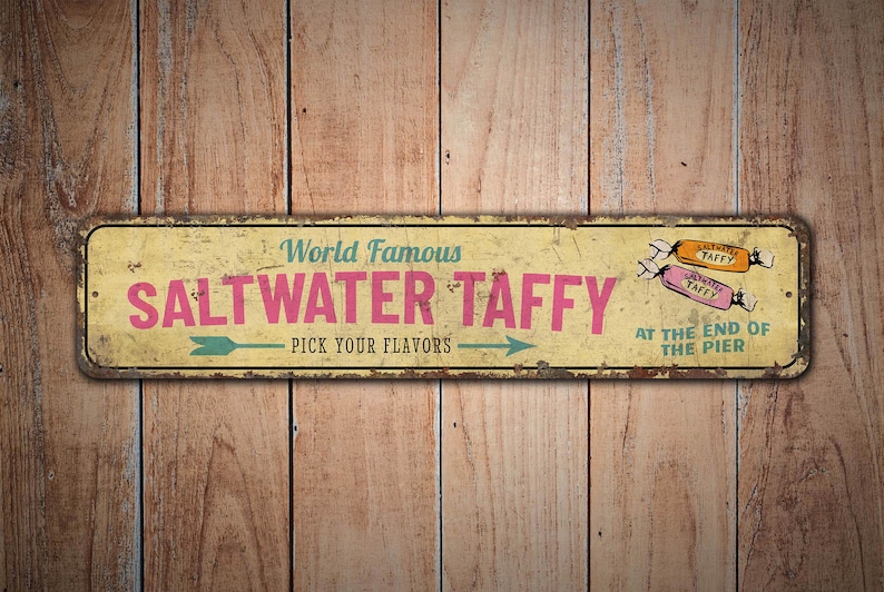 Saltwater Taffy - Saltwater Taffy Sign - Saltwater Decor - Beach House ...