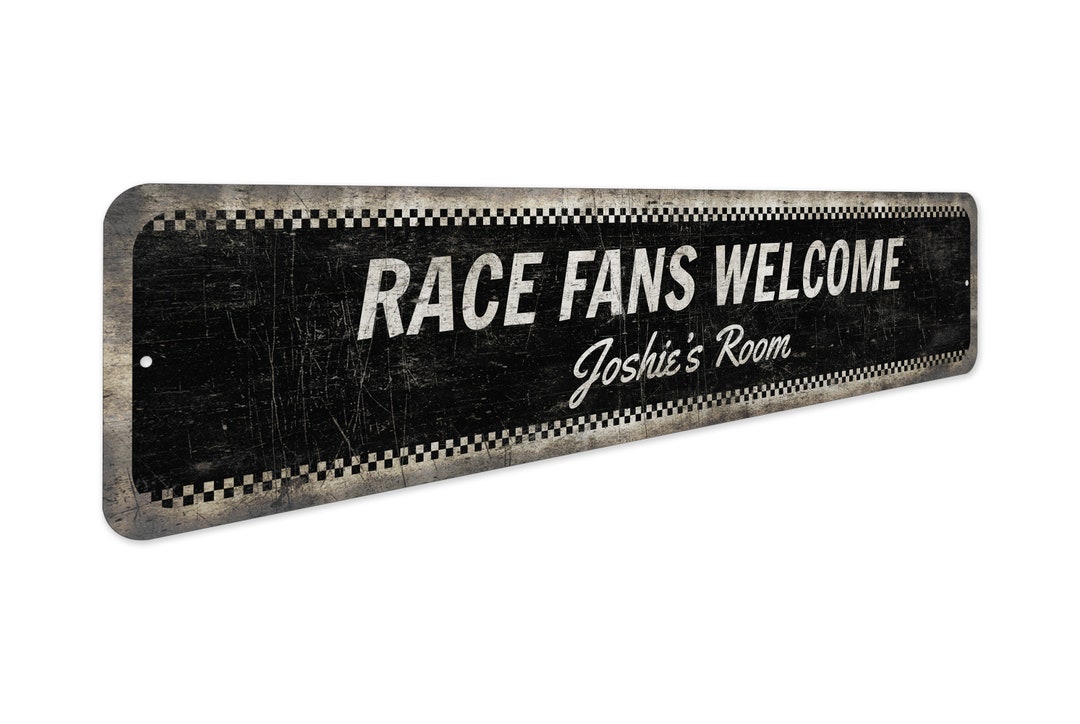 Race Fans Door Sign - Vintage Style Sign - Personalized Sign - Race ...