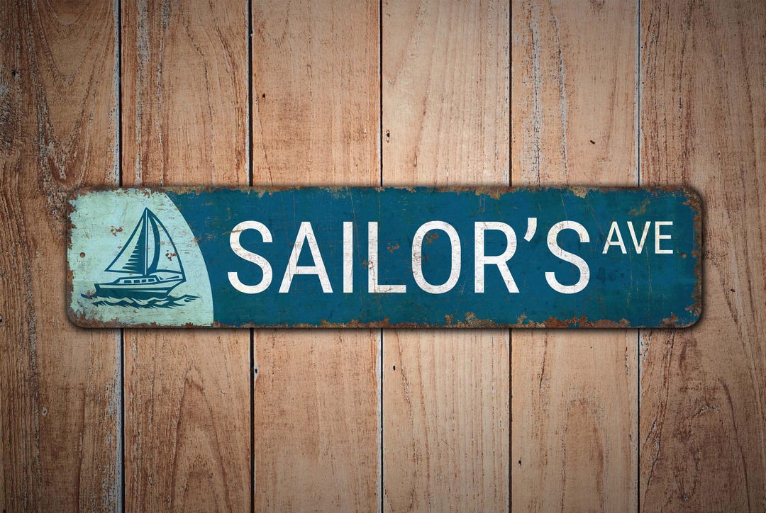Sailors Avenue Sign Custom Sailor Sign Sailor Decor Sailor Gift Beach ...