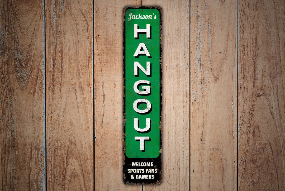 Hangout Sign Hangout Decor Kids Room Sign Kids Room Door Decor Vintage ...