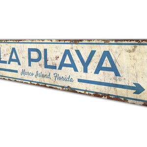 La Playa Sign - Marco Island Sign - Beach Decor - Beach Lover Gift ...