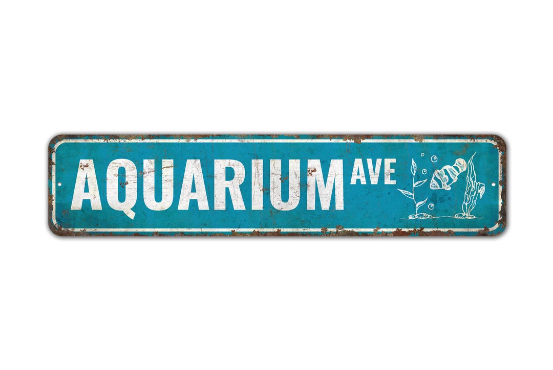 Aquarium Avenue Sign - Aquarium Sign - Aquarium Decor - Aquarium Gift ...