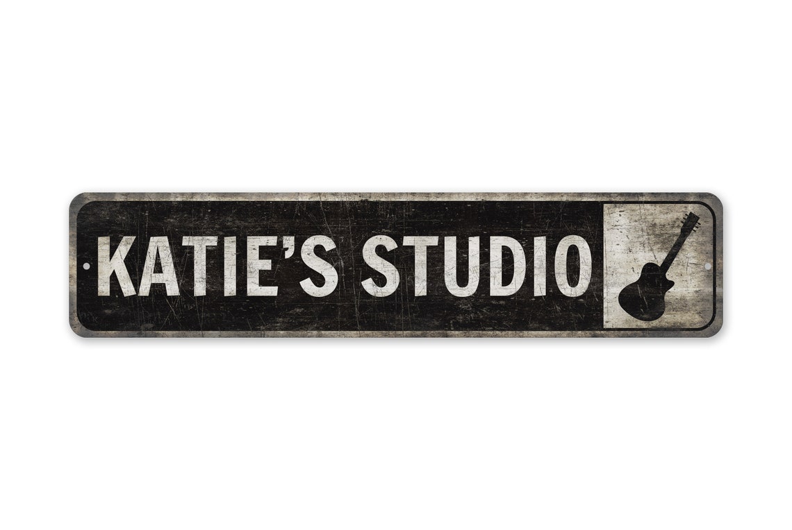 Guitar Studio Sign Vintage Style Sign Guitar Studio Decor - Etsy