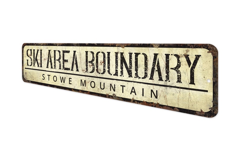 Ski Area Boundary - Ski Area Sign - Ski Boundary Decor - Mountain Ski ...