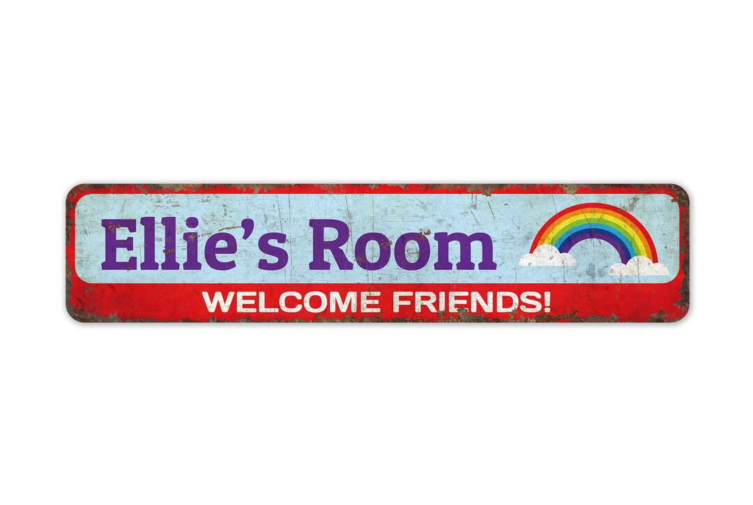 Rainbow Room Sign - Kids Room Sign - Kids Room Decor - Vintage Style ...