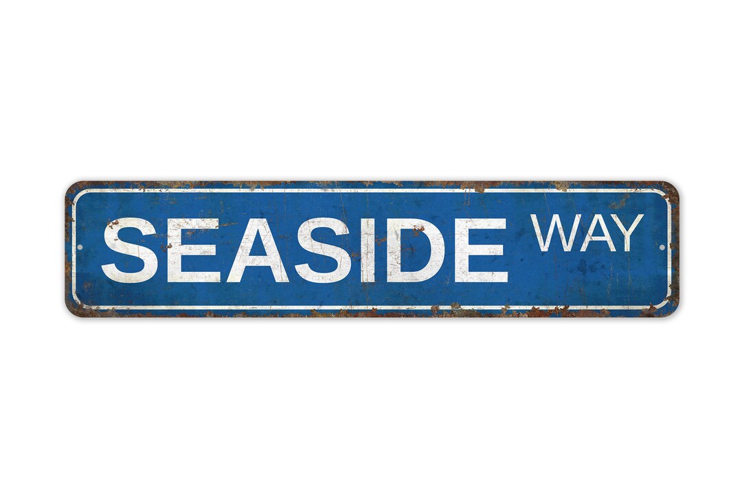 Sea Side Road Sign - Custom Street Sign - Custom Street Decor - Vintage ...