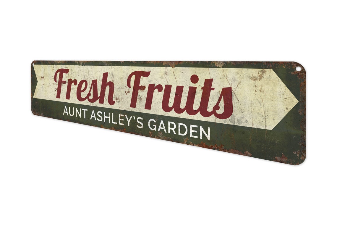 Fresh Fruits Sign - Fruits Garden Sign - Garden Decor - Custom Garden ...
