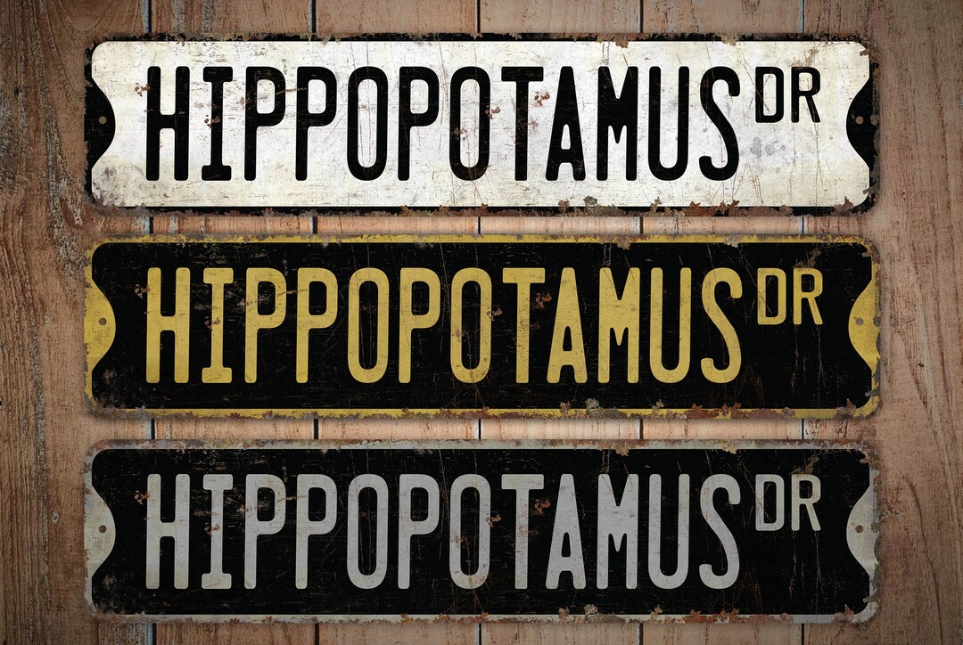 Hippopotamus - Hippopotamus Sign - Hippopotamus Decor - Hippopotamus ...