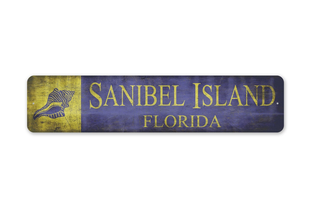 Sanibel Island Sign - Custom Island Sign - Vintage Style Sign - Sanibel ...