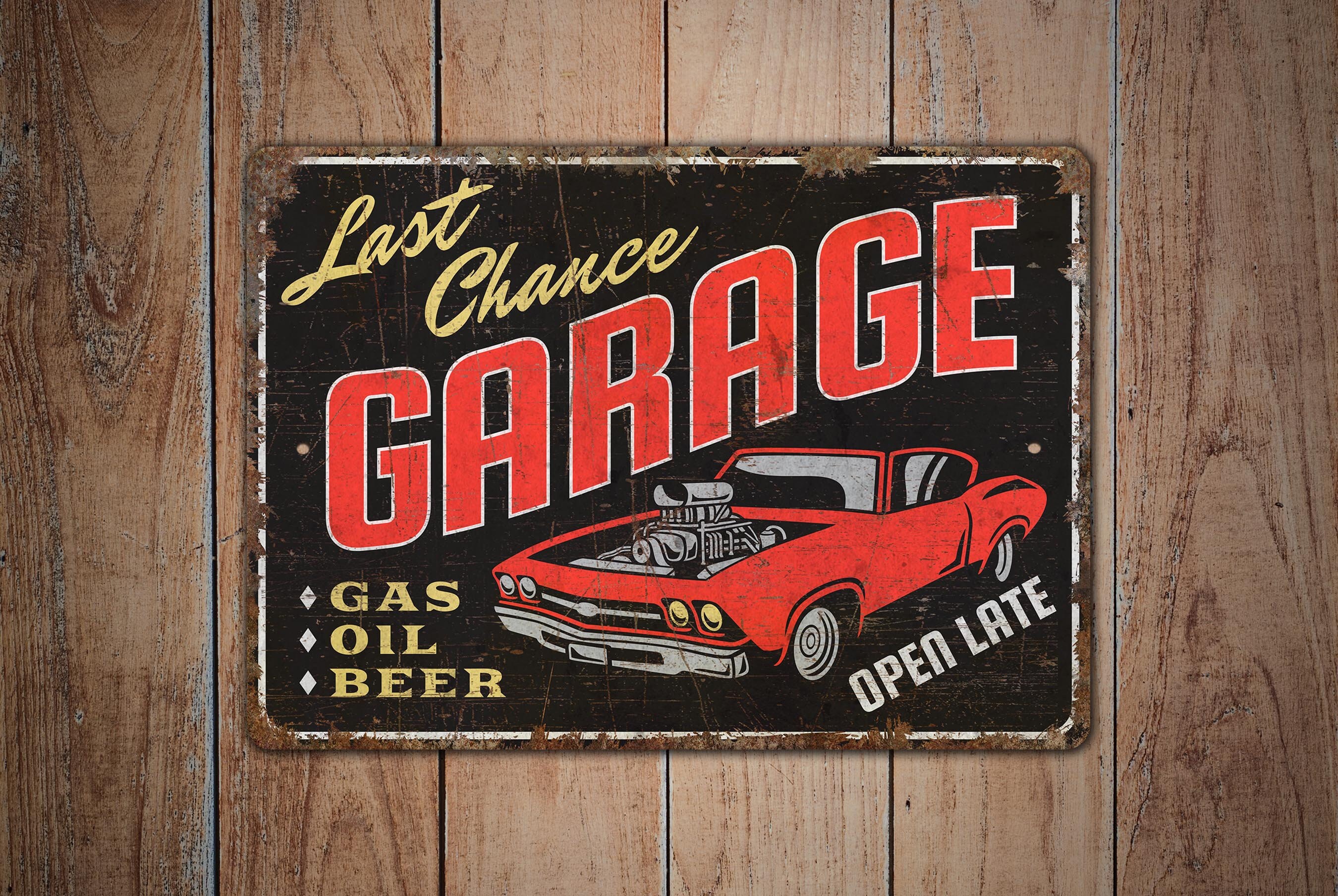 Last Chance Garage - Last Chance Garage Decor - Hot Rod Sign - Hot Rod ...