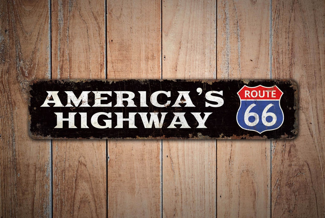 America's Highway Sign - Route 66 Decor - America's Highway Sign ...