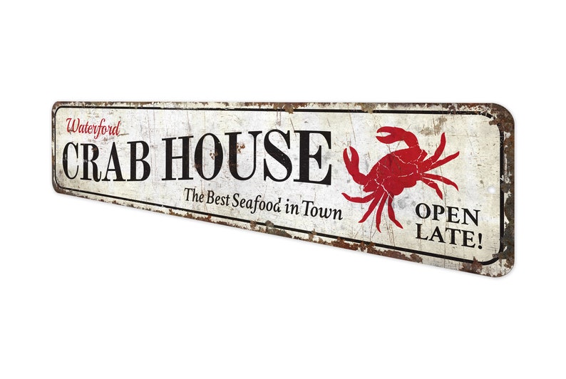 Crab House Sign Vintage Style Sign Crab House Custom - Etsy