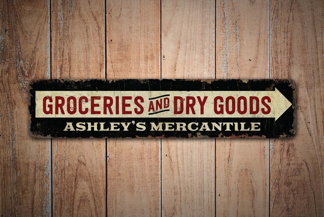 Groceries and Dry Goods - Groceries Sign - Groceries Decor - Vintage ...