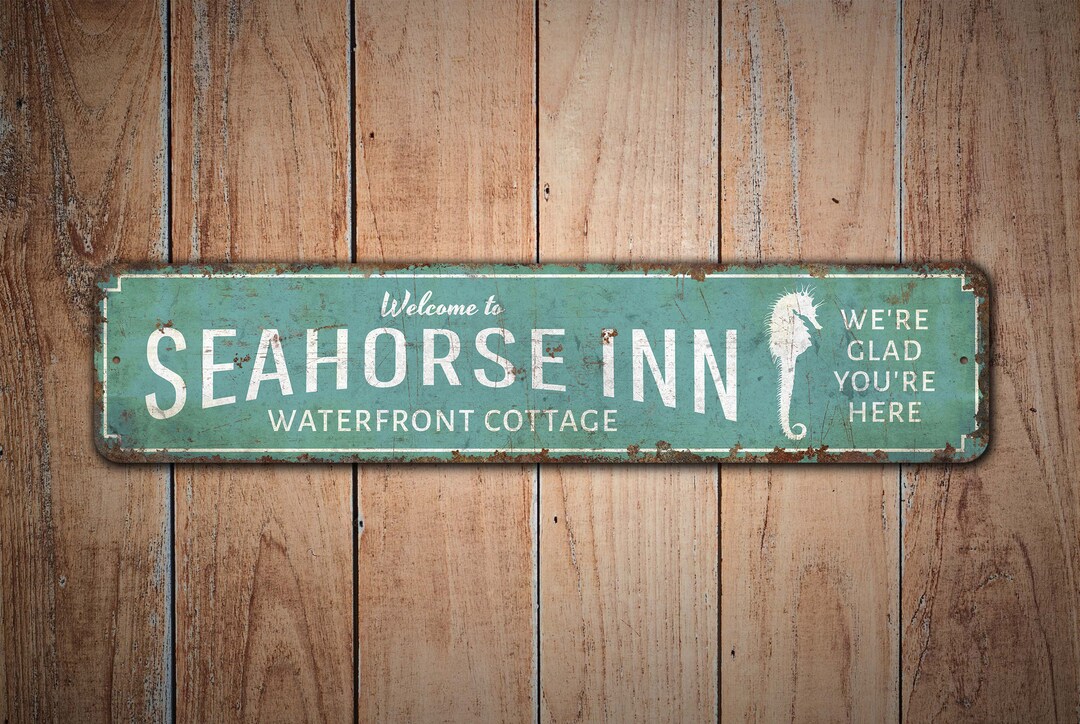 Seahorse Inn - Seahorse Inn Sign - Seahorse Inn Decor - Inn Sign - Inn ...
