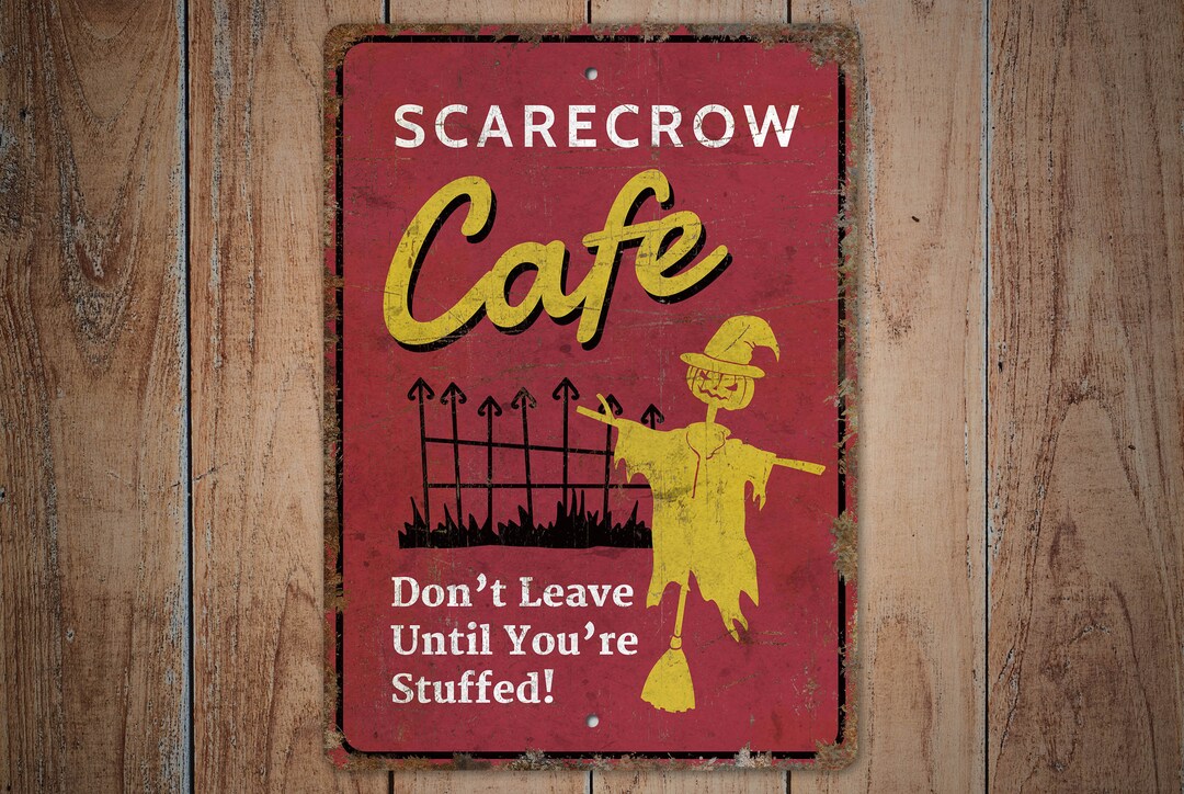 Scarecrow Cafe - Scarecrow Cafe Sign - Halloween Sign - Halloween Decor ...