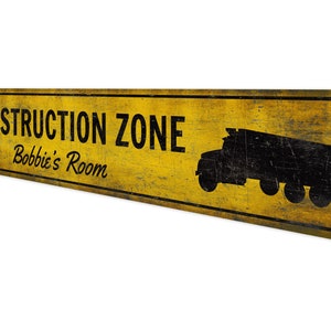 Construction Zone Door Sign - Kids Construction Fan- Personalized Sign ...