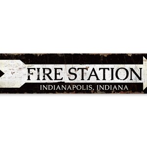 Fire Station Sign - Custom Fire Station - Vintage Style Sign - Fire ...