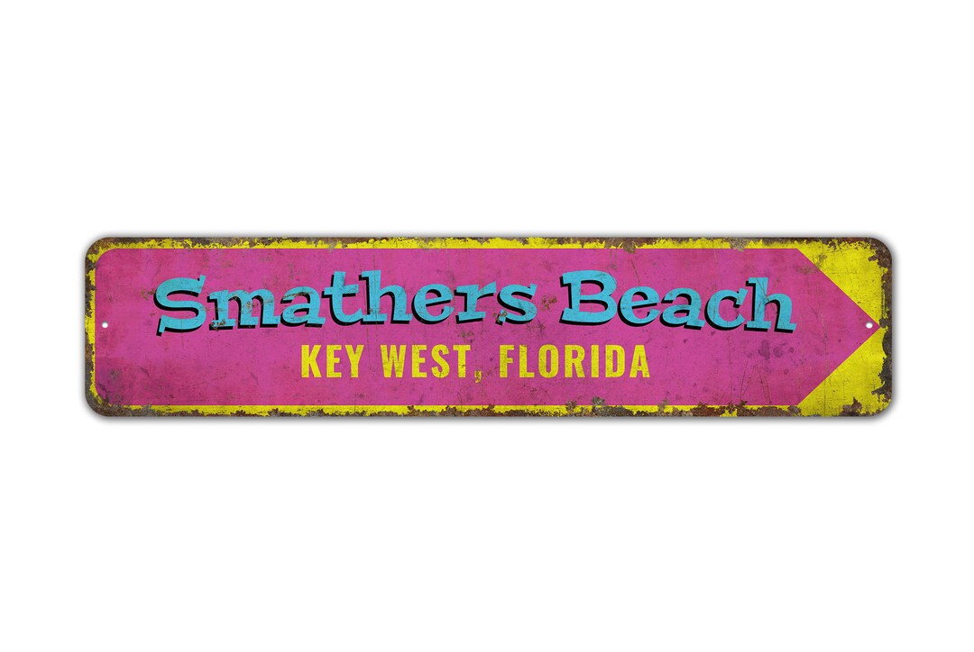 Smathers Beach - Key West Sign - Key West Beach Sign - Beach Sign ...