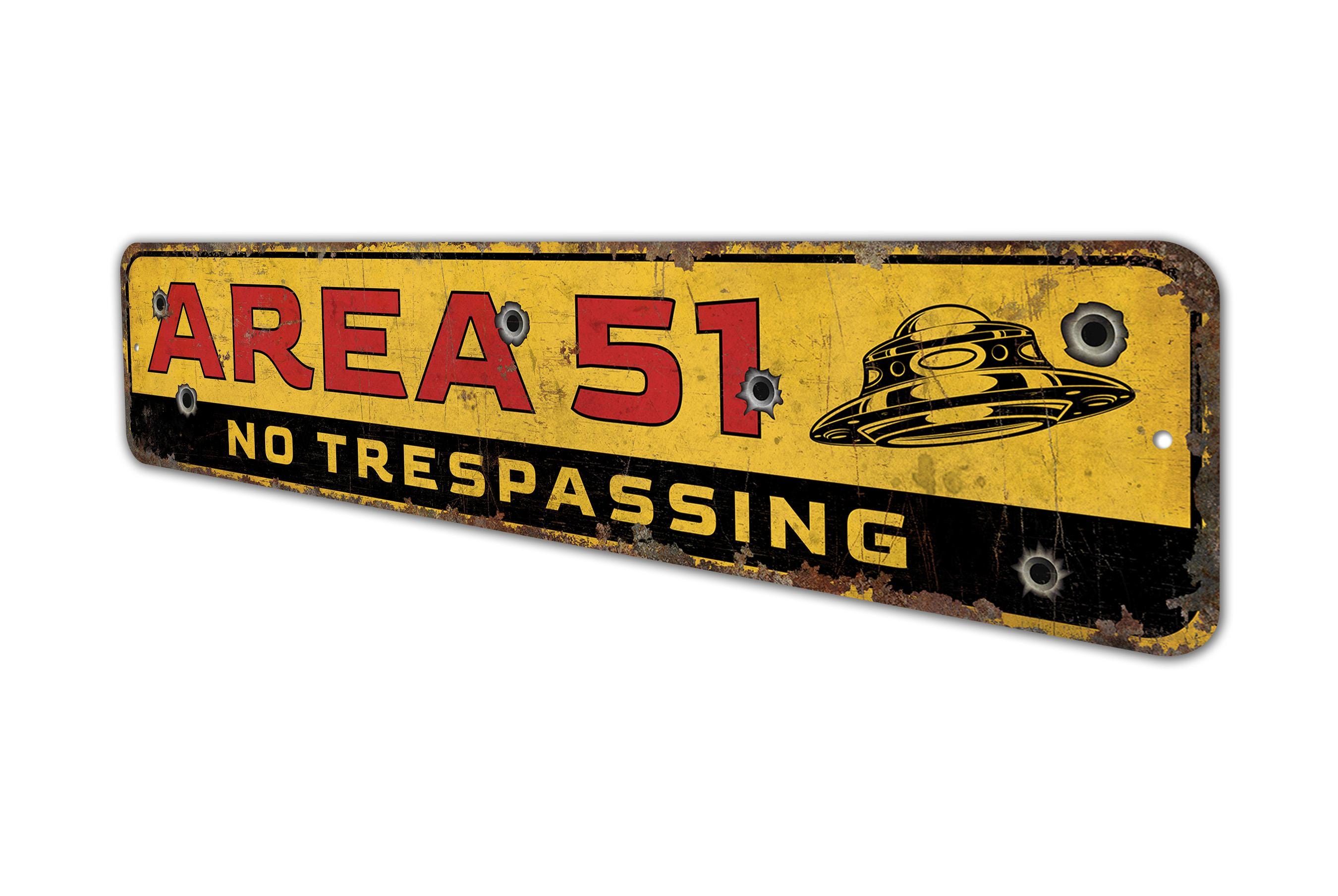 Area 51 Sign - Alien Sign - No Trepassing Sign - Game Room Decor - Man ...