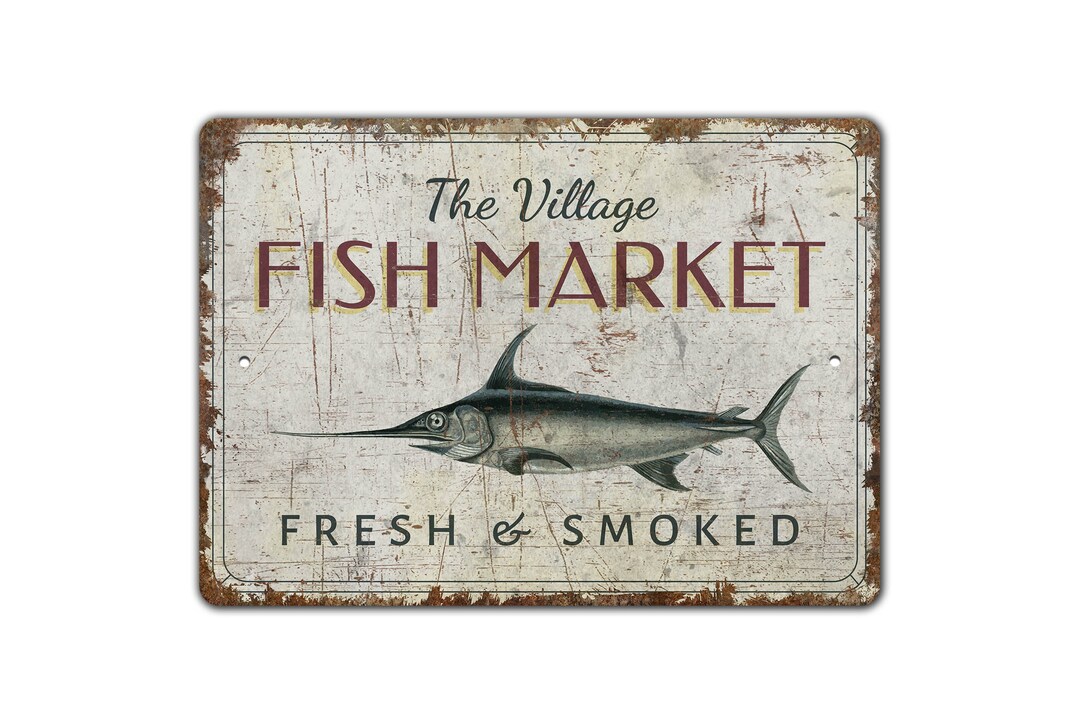 The Village Fish Market - Fish Market Sign - Fish Market Decor - Fish ...
