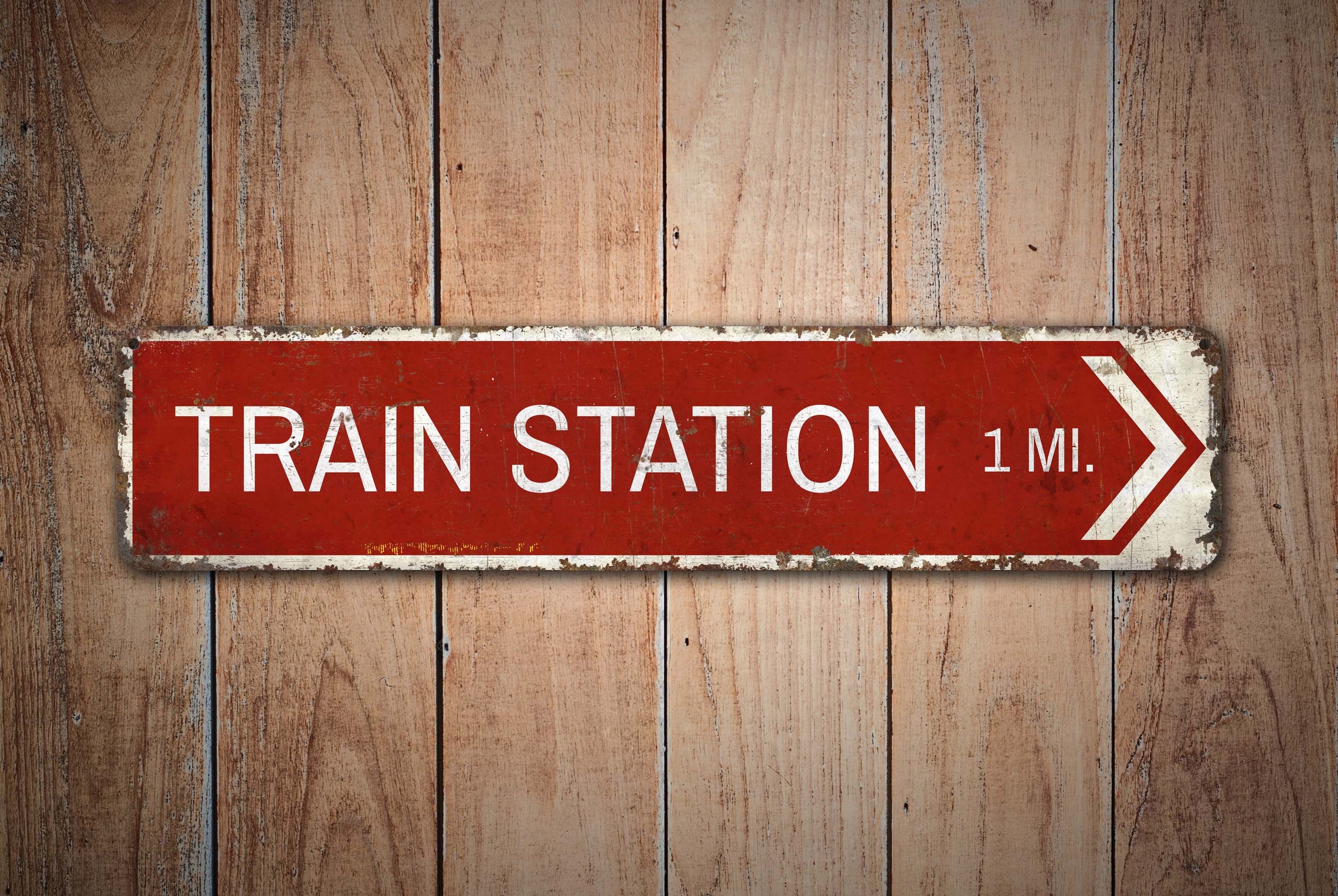 Train Station Sign - Custom Train Station - Train Station Decor - Rail ...