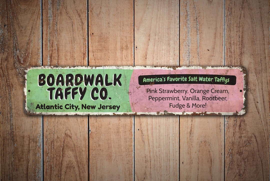 Boardwalk Taffy Sign Salt Water Taffy Saltwater Taffy Sign Vintage ...