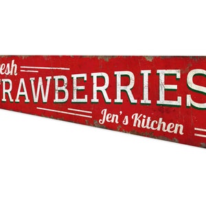 Fresh Strawberries - Strawberries Sign - Strawberries Decor - Vintage ...