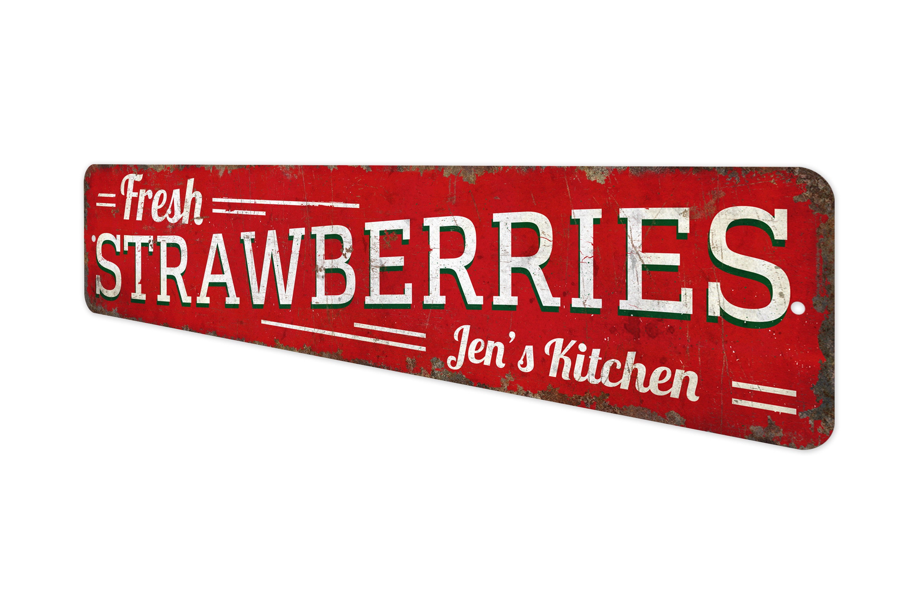 Fresh Strawberries - Strawberries Sign - Strawberries Decor - Vintage ...