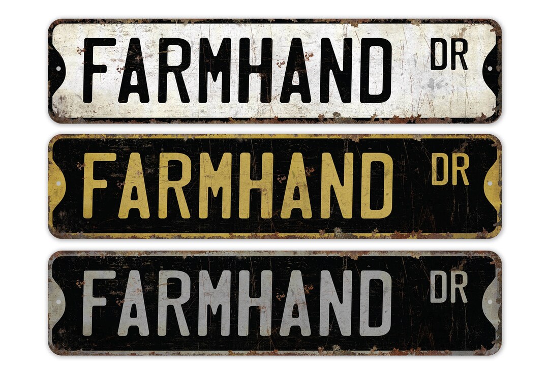 Farmhand - Farmhand Sign - Farmhand Decor - Vintage Style Sign - Custom ...