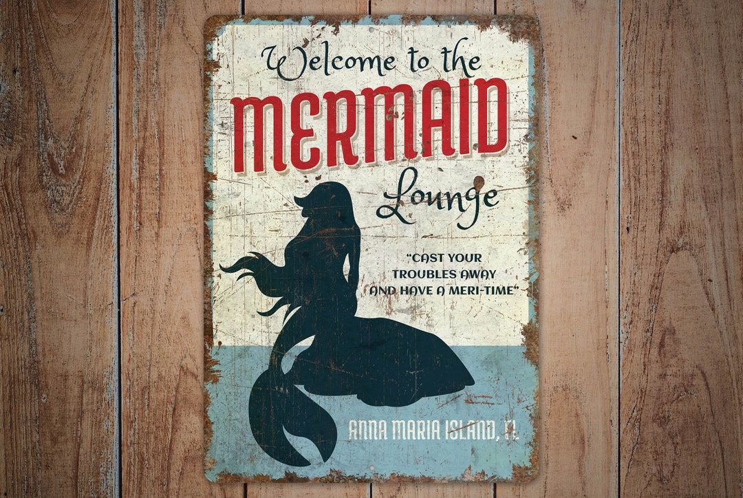 Mermaid Lounge Time - Mermaid Lounge - Mermaid Lounge Decor - Beach ...