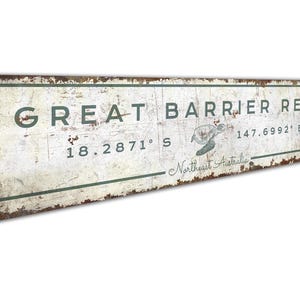 Great Barrier Reef Sign - Custom Coordinates Sign -latitude Longitude ...