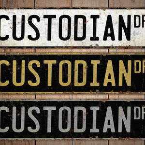 Custodian Custodian Sign Custodian Decor Vintage Style - Etsy