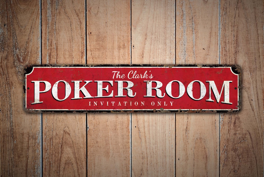 Poker Room - Poker Room Sign - Vintage Style Sign - Poker Game Room ...