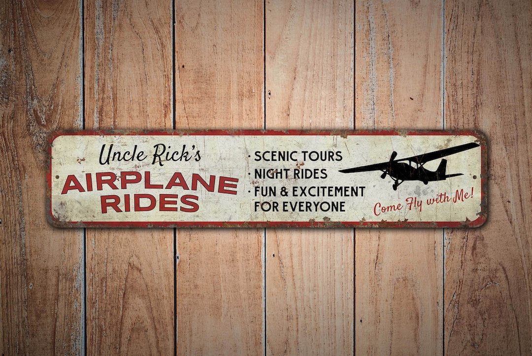 Airplane Rides Sign - Airplane Rides Decor - Airplane Rides - Vintage ...