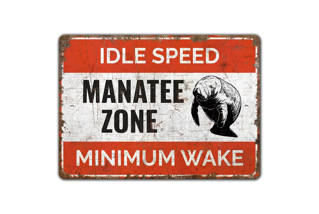 Manatee Zone Sign - Custom Manatee Sign - Cute Manatee Gift - Manatee ...