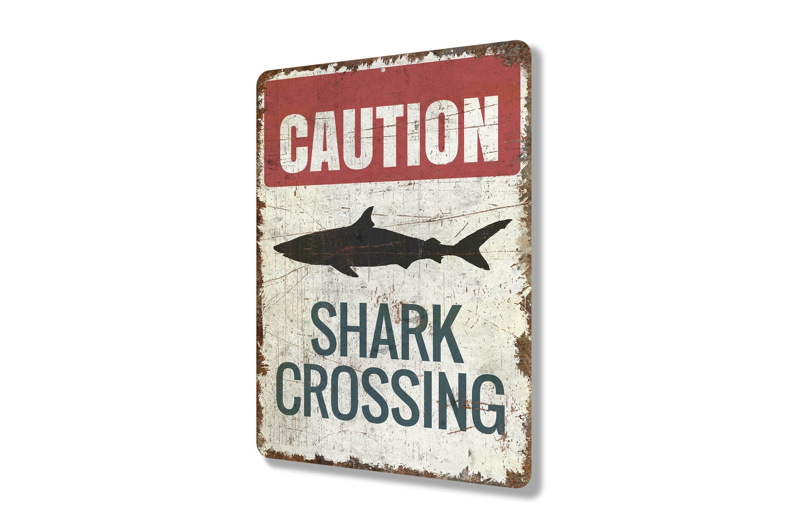 Caution Shark Crossing - Shark Crossing Sign - Shark Crossing Decor ...