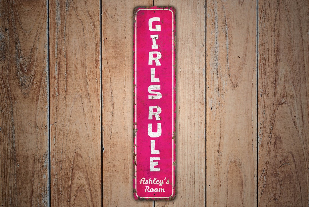 Girls Rule Sign - Girls Rule Decor - Girls Room Sign - Kids Room Door ...