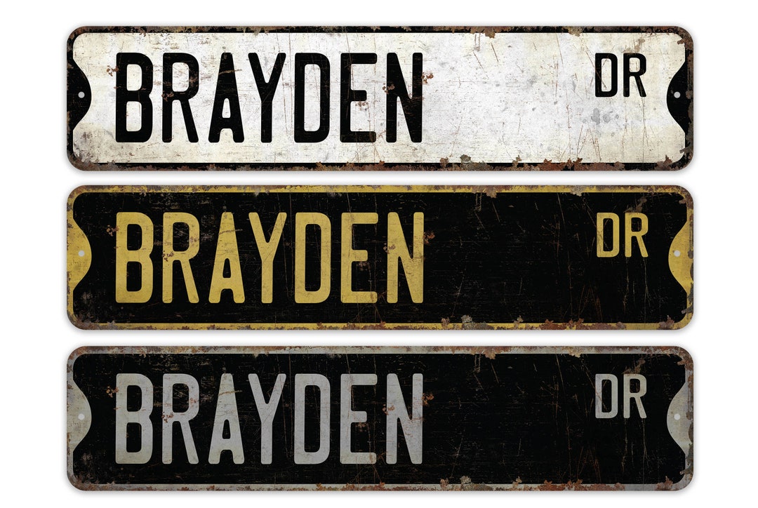 Brayden Name Sign - Boys Room Sign - Kids Room Door Sign - Family Name ...