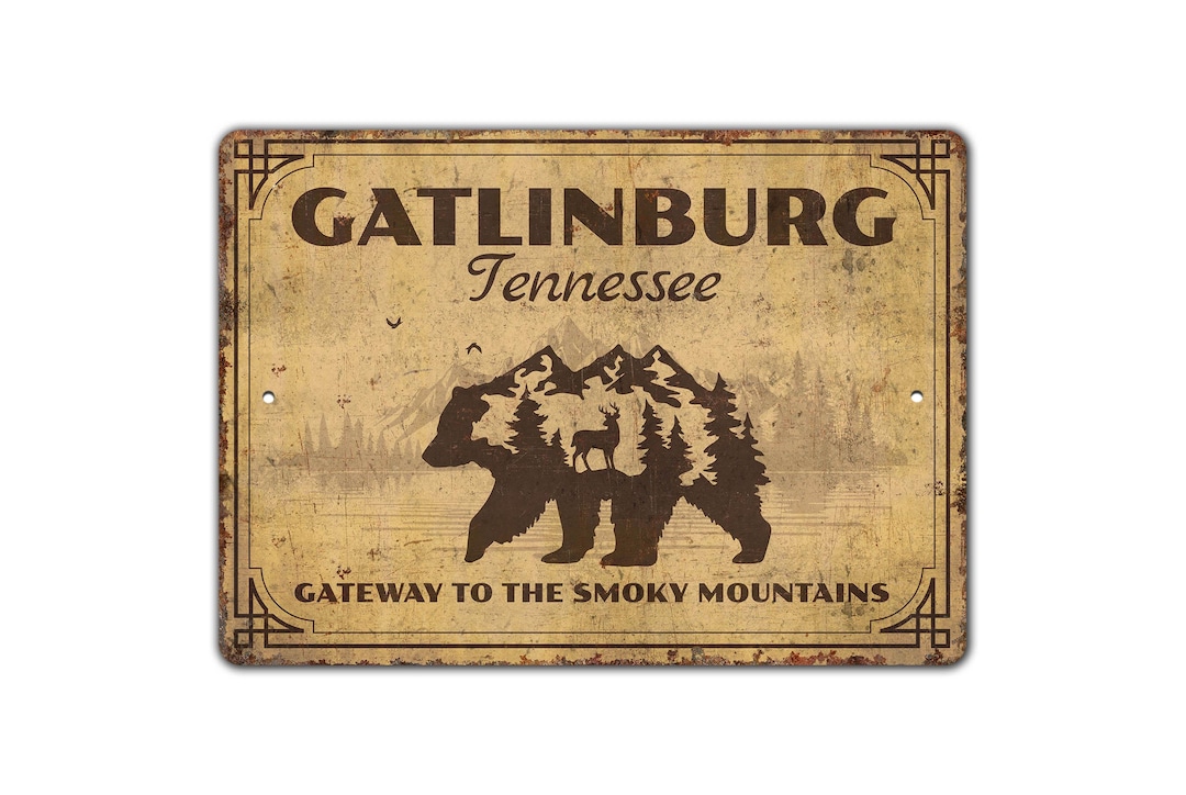 Gatlinburg Mountains Sign - National Park Sign - Tennessee Sign ...