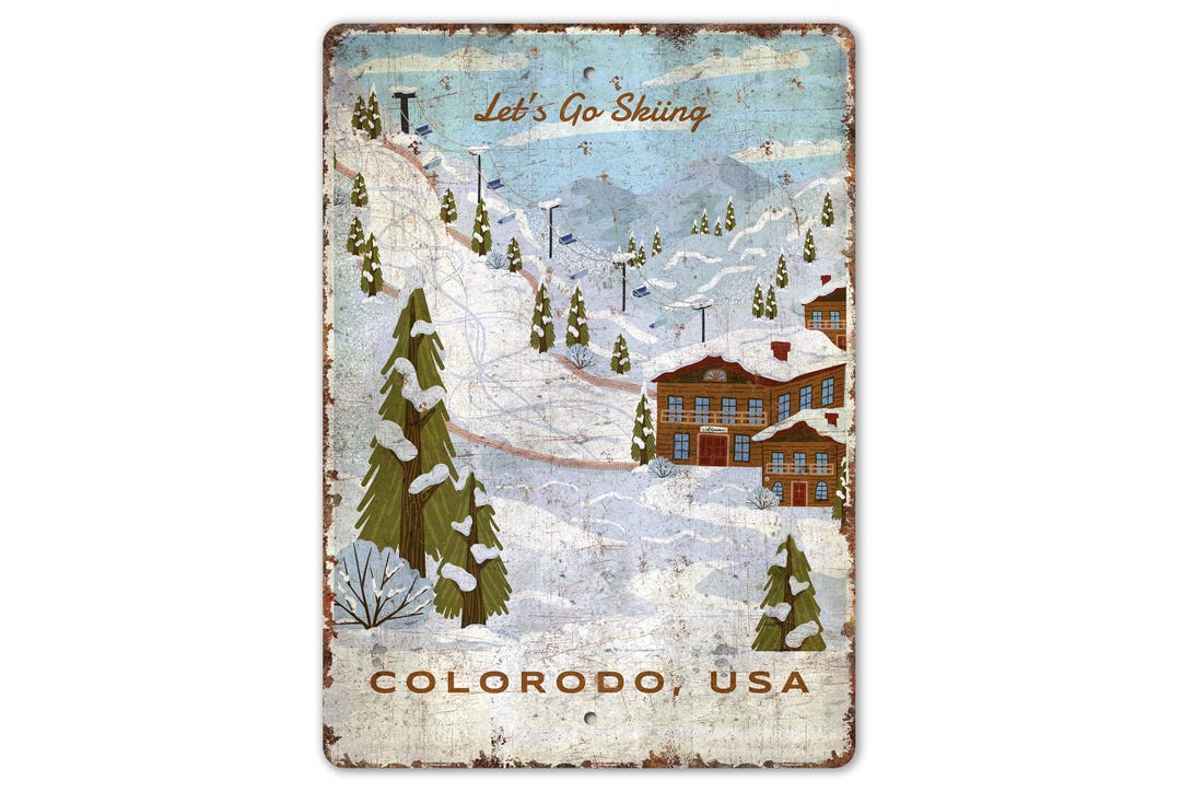 Lets Go Skiing Sign - Skiing Lovers - Skiing Decor - Ski Lodge Sign ...