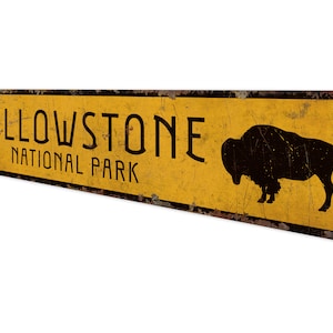 Yellowstone Park - National Park Sign - Custom Park Decor - Vintage ...
