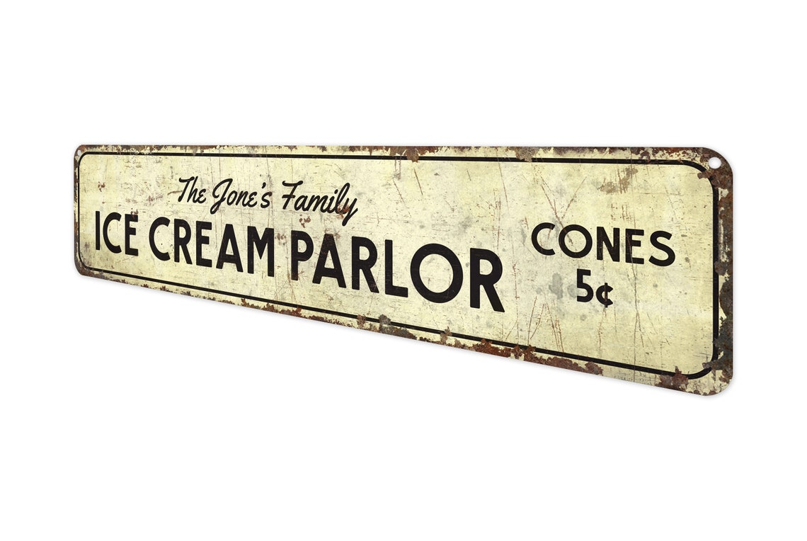 Ice Cream Parlor Ice Cream Shop Sign Vintage Style Sign - Etsy Canada