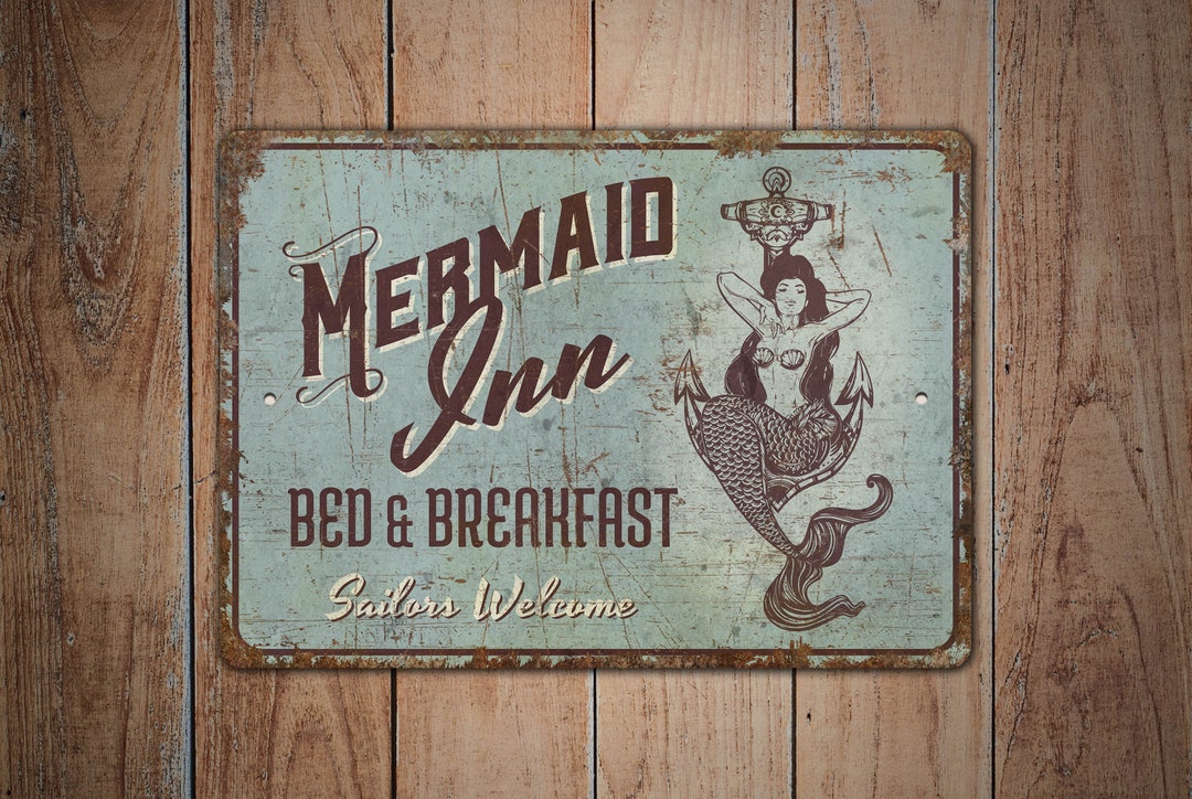 Mermaid Inn - Mermaid Inn Sign - Mermaid Inn Decor - Beach Inn Sign ...