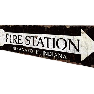 Fire Station Sign - Custom Fire Station - Vintage Style Sign - Fire ...