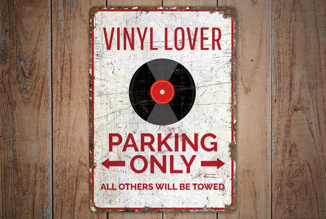 Vinyl Lover Parking - Vinyl Lover Parking Sign - Vinyl Lover Parking Only - Vintage Style Sign ...